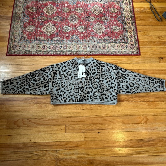 Zara | Sweaters | Nwt Zara Cropped Leopard Print Sweater S | Poshmark